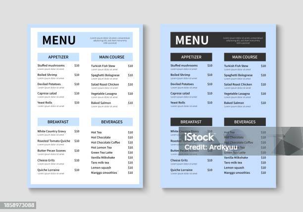 Template Menu Restoran Desain Tata Letak Brosur Untuk Menu Restoran Dan