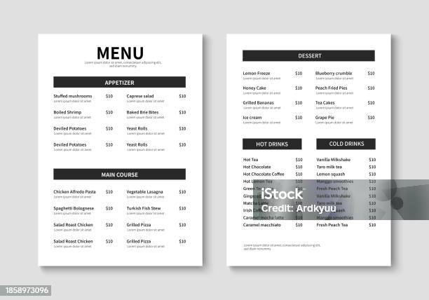 Template Menu Restoran Desain Tata Letak Brosur Untuk Menu Restoran Dan