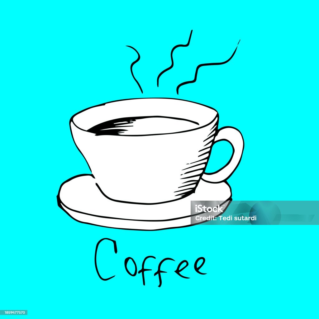 Logo Coffeecup Of Fresh Coffee Vector Illustration Flat Style