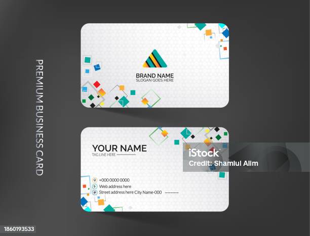 Template Kartu Bisnis Profesional Sederhana Dan Bersih Dengan Logo