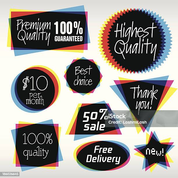 Various Vector Labels In Cmyk Like Style Useful Logo Symbols向量圖形及更多印刷四