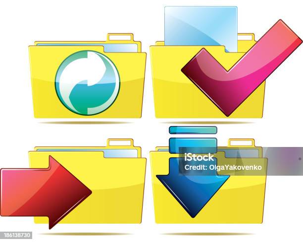 Folder Icon Set向量圖形及更多圖標集圖片 圖標集 圖示 插圖 Istock
