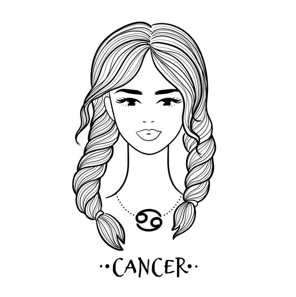 20 Hand Drawn Pattern For Coloring Book Zodiac Cancer Stock