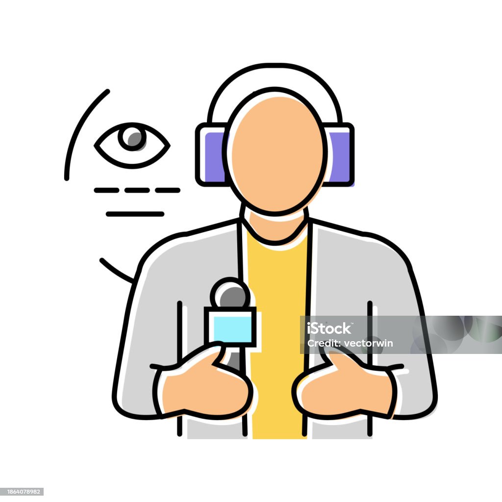Commentator News Media Color Icon Vector Illustration Stock ... Commentator News Media Color Icon Vector Illustration Stock ...