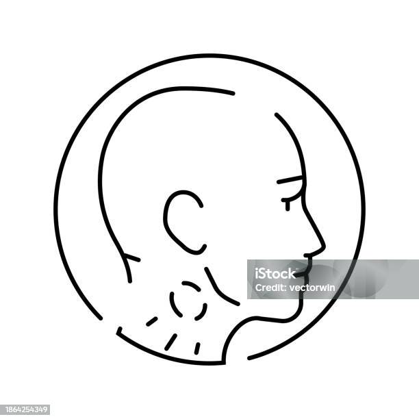 Swollen Tender Glands Disease Symptom Line Icon Vector Illustration ... Swollen Tender Glands Disease Symptom Line Icon Vector Illustration ...