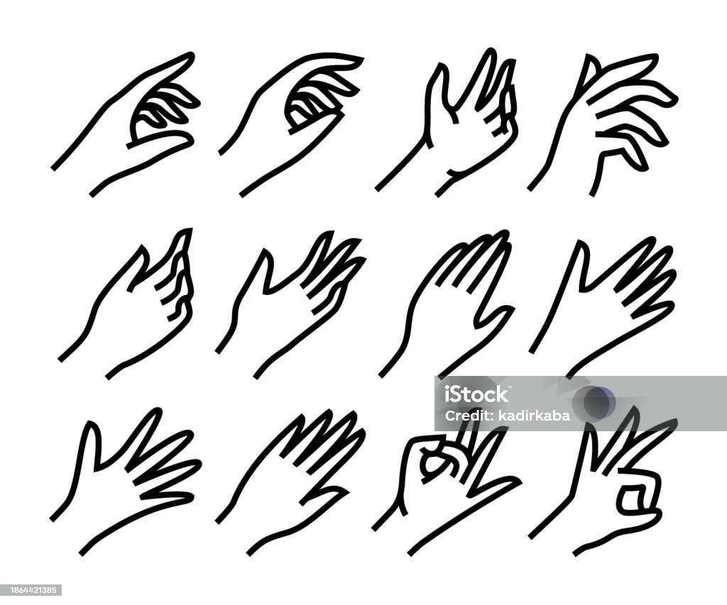 Hand Gestures Line Icon Set Design Stock Illustration - Download Image ... Hand Gestures Line Icon Set Design Stock Illustration - Download Image ...