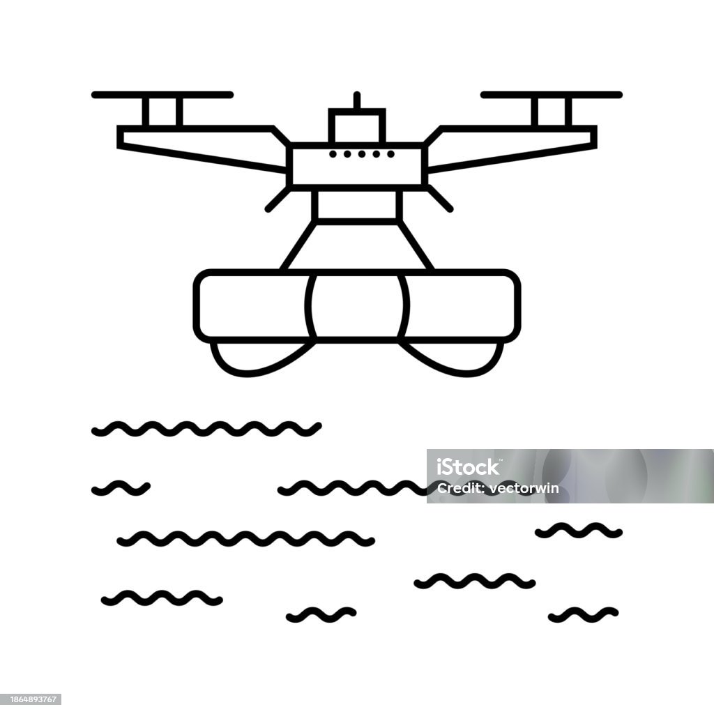 Search Rescue Drone Line Icon Vector Illustration Stock Illustration ... Search Rescue Drone Line Icon Vector Illustration Stock Illustration ...