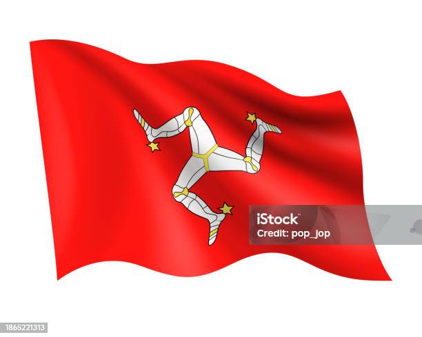 Isle Of Man Vector Waving Realistic Flag Flag Of Isle Of Man Isolated