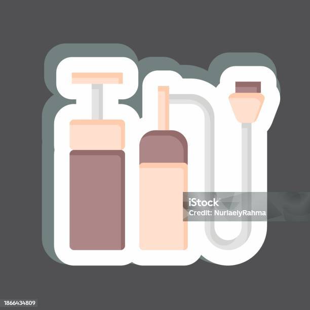 Pompa Tangan Stiker Terkait Dengan Simbol Backpacker Desain Sederhana