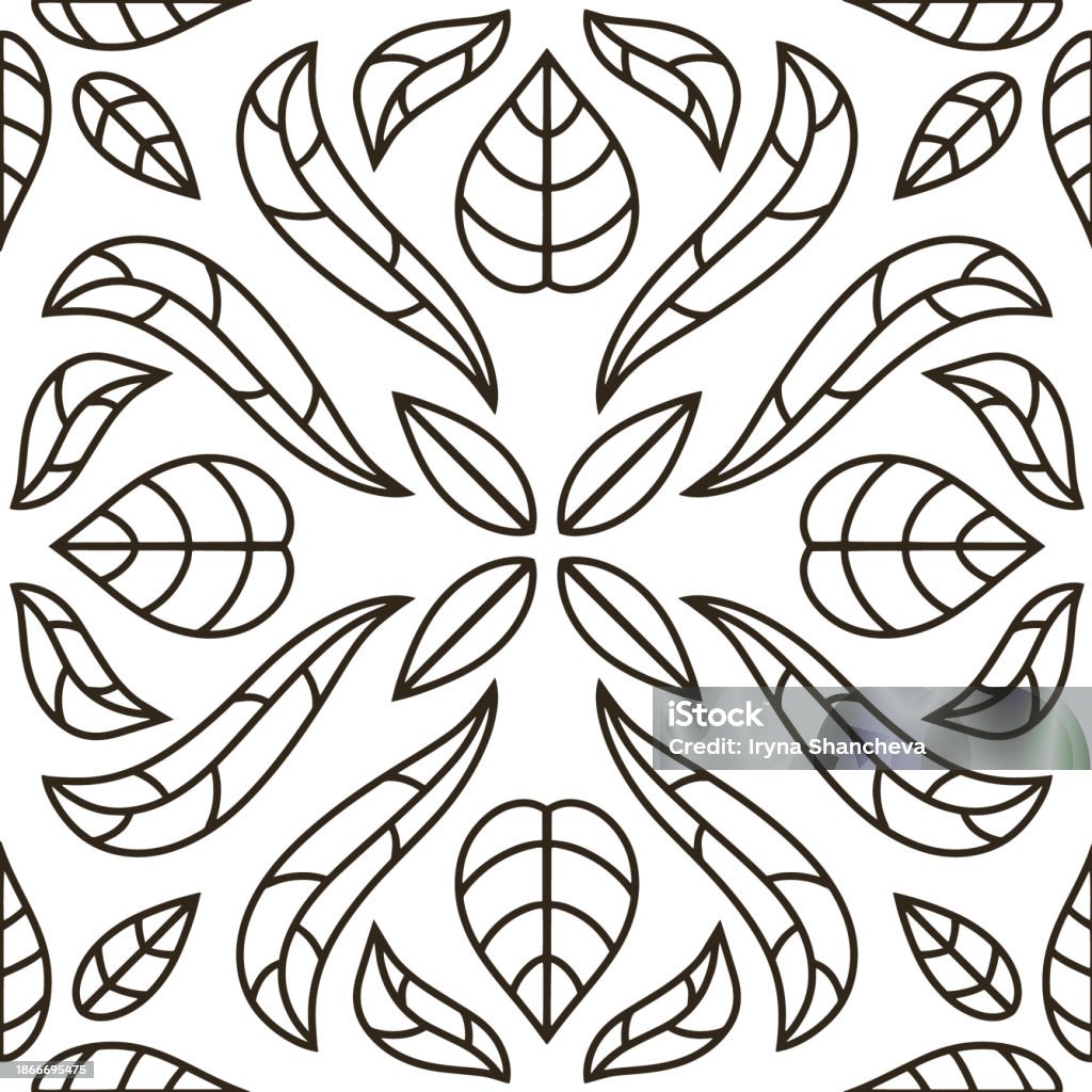 Outline Seamless Pattern Isolated Doodle Hand Drawn Art Sketch Vector