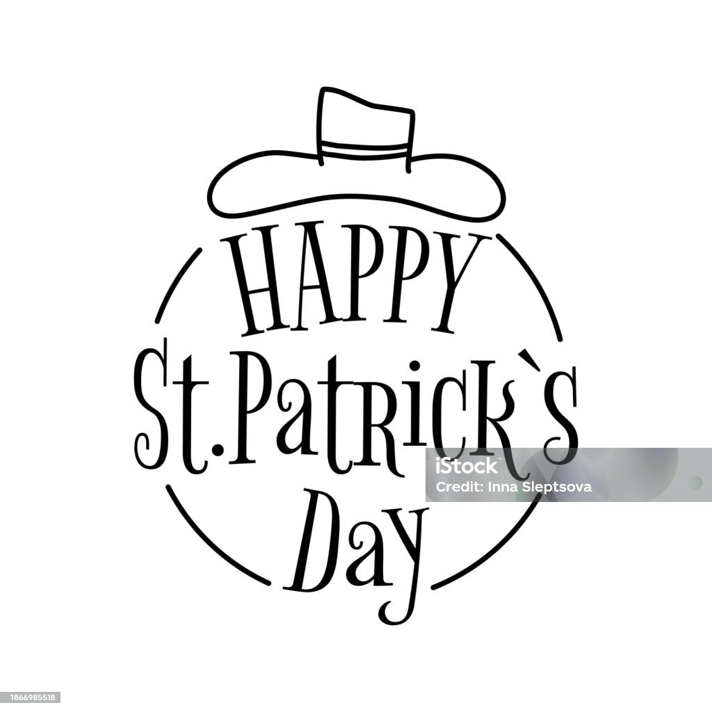 Vector Illustration Of Happy Saint Patrick S Day Logotype Stock