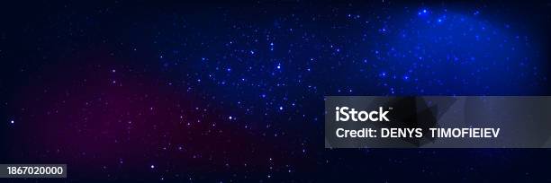 Space Background With Realistic Stardust And Shining Flares Stock