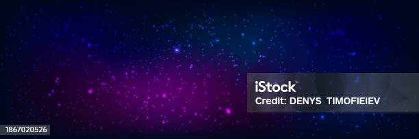 Space Background With Realistic Stardust And Shining Flares Stock