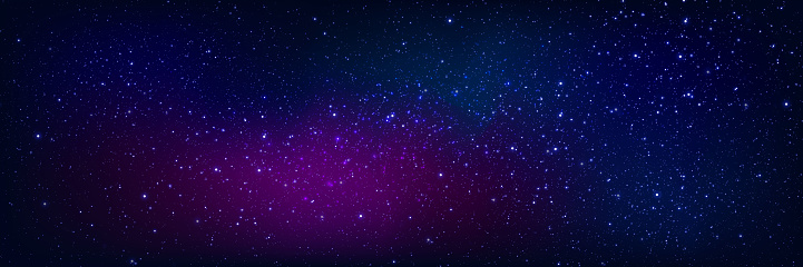 Space Background With Realistic Stardust And Shining Flares Stock