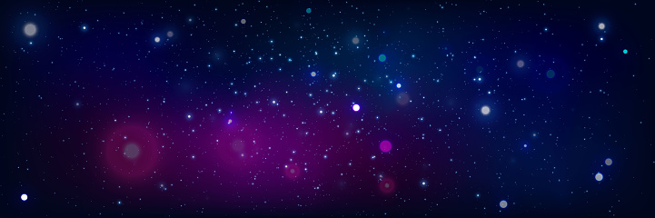 Space Background With Realistic Stardust And Shining Flares Stock
