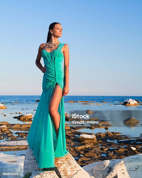 ファッションのモデルのポーズをとる海辺 1人のストックフォトや画像を多数ご用意 1人 ほっそりした イブニングドレス Istock