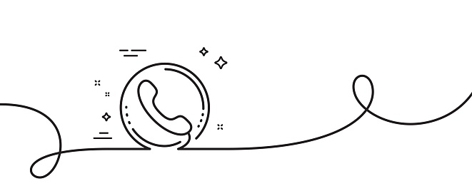 Call Center Service Line Icon Phone Support Sign Continuous Line With ... Call Center Service Line Icon Phone Support Sign Continuous Line With ...