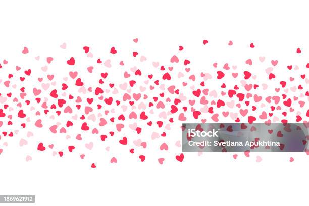 Ilustración de Borde Sin Costuras Hecho De Corazones De Confeti Rojo y ... Ilustración de Borde Sin Costuras Hecho De Corazones De Confeti Rojo y ...