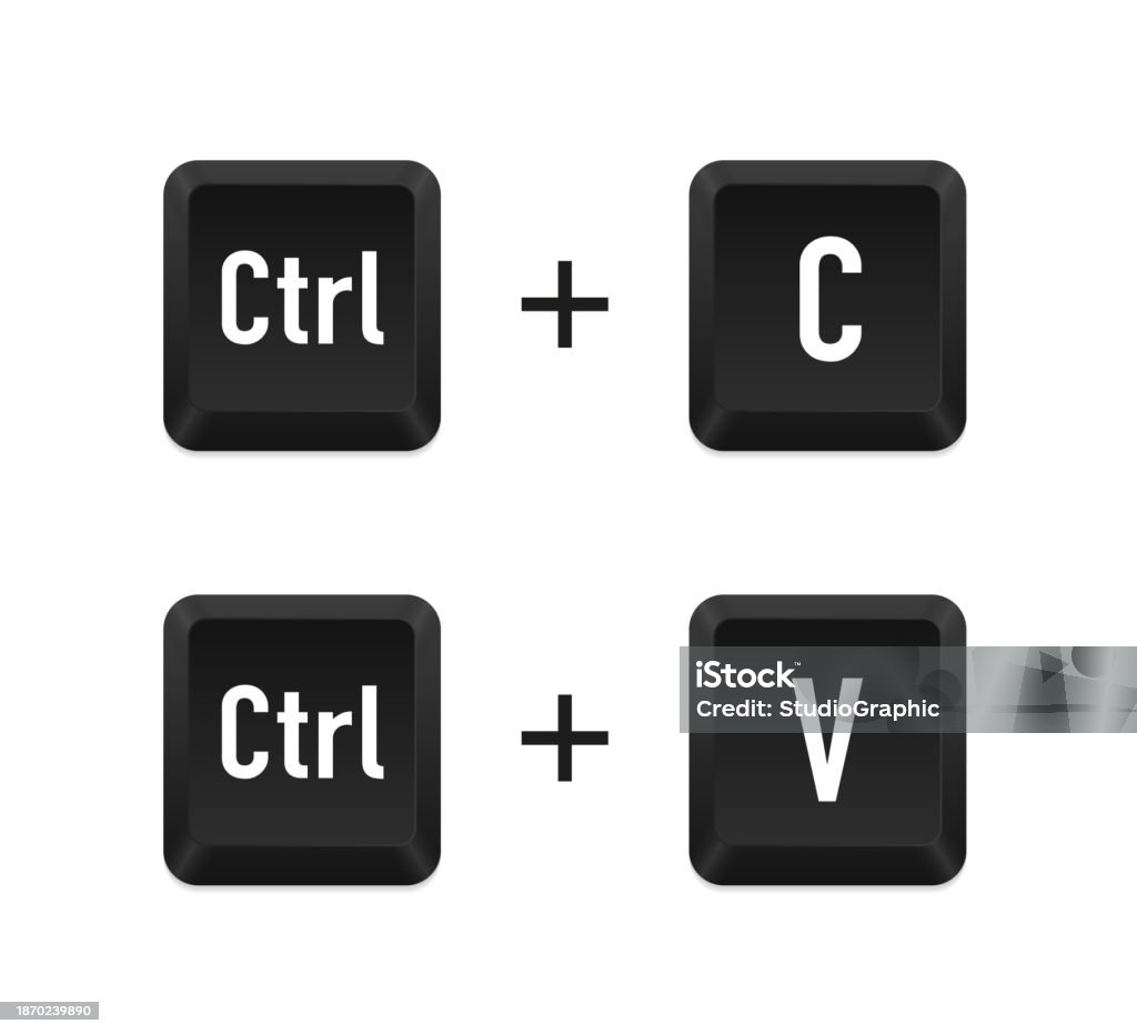 Ctrl C And Ctrl V Computer Keyboard Buttons Desktop Interface Web Icon