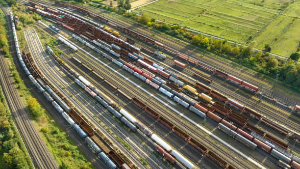 Free Stock Photo of Train Yard With Multiple Trains on Tracks ...