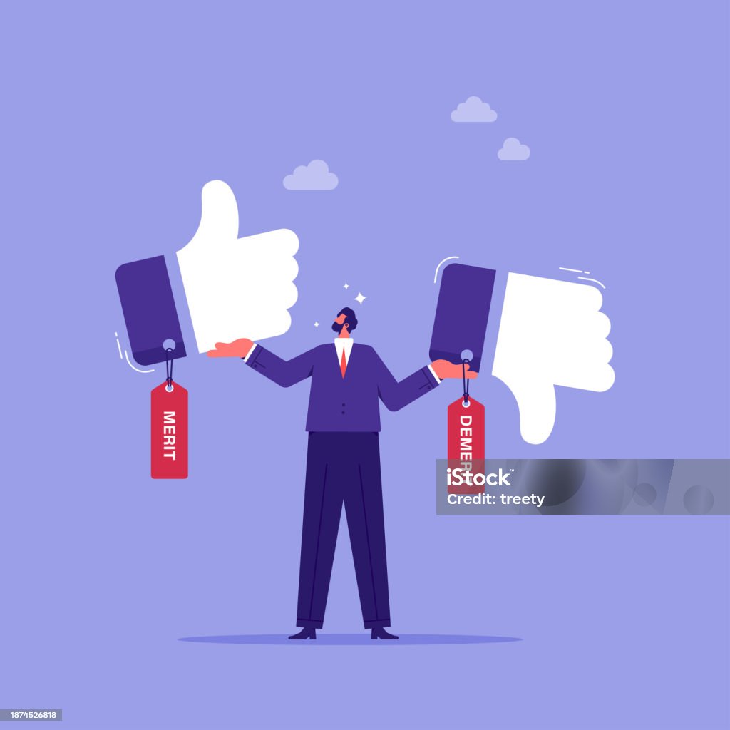 Demerit And Merit Evaluation Concept Stock Illustration Download