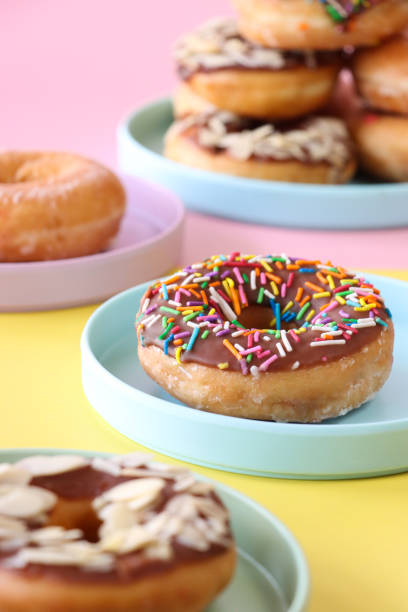 Free Stock Photo of A Pile of Doughnuts With Blue Sprinkles | Download ...