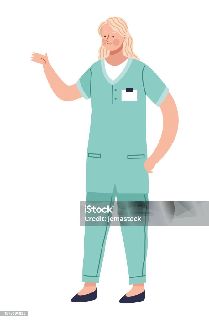 Blond Female Doctor Standing Stock Illustration Download Image Now