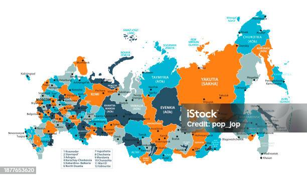 Russia Map Vector Colored Map Of Russia Stock Illustration - Download ... Russia Map Vector Colored Map Of Russia Stock Illustration - Download ...