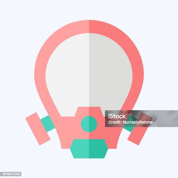 Masque À Oxygène Icône Lié Au Symbole Du Pompier Style Plat Conception