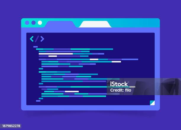 Programming Coding Script Computer Window Browser Software Stock 9879