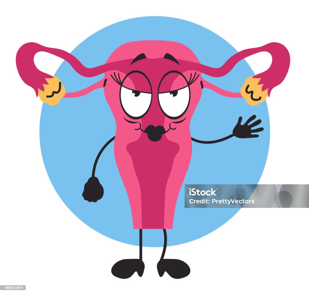Female Reproductive System Character Concept Vector Design Graphic