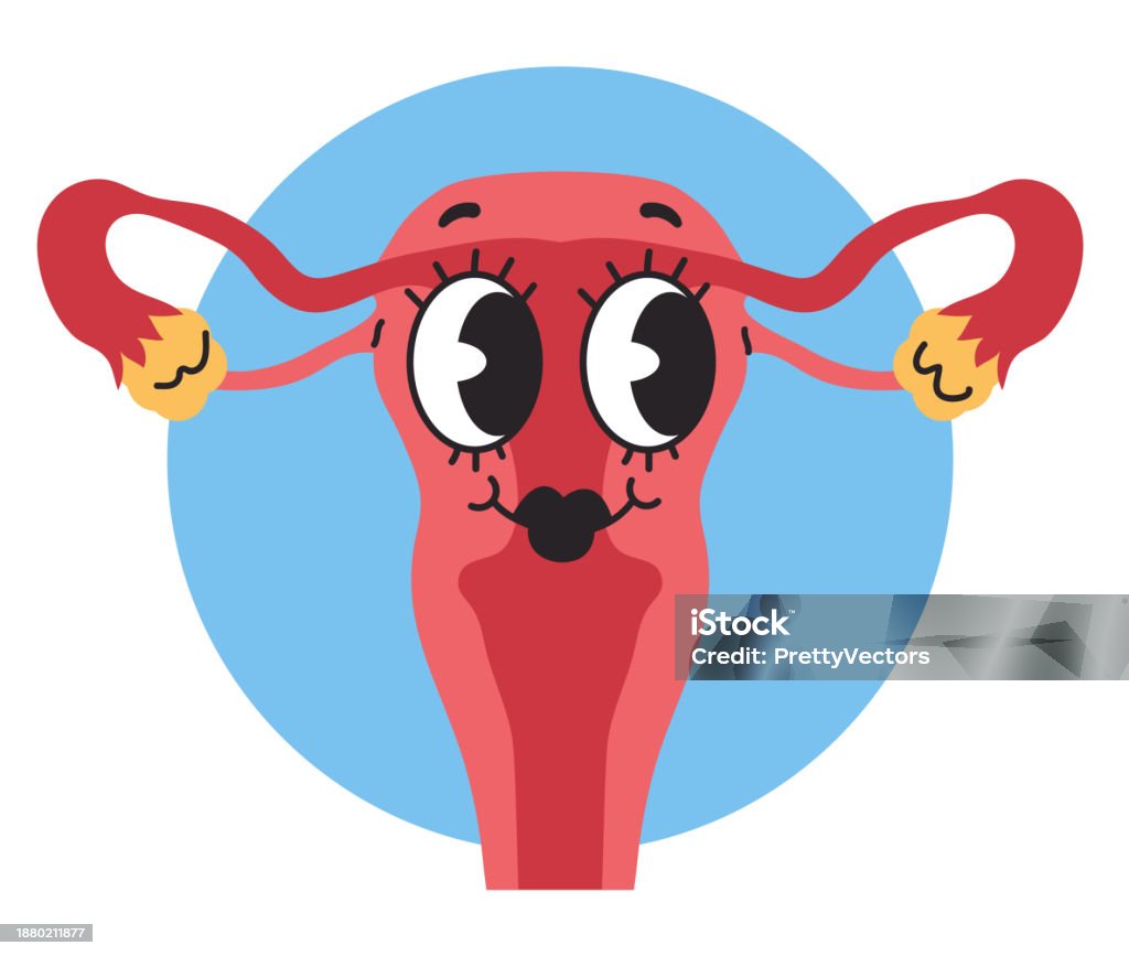Female Reproductive System Character Concept Vector Design Graphic