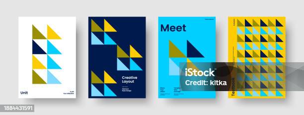Desain Flyer Terisolasi Template Laporan Geometris Tata Letak Latar
