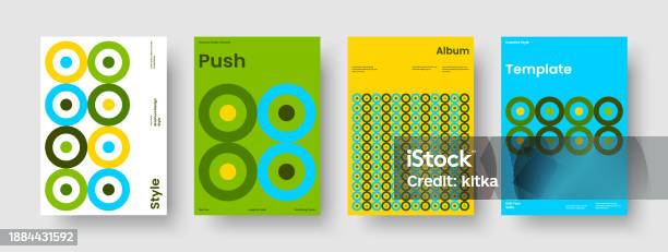 Tata Letak Flyer Modern Desain Laporan Geometris Template Sampul Buku