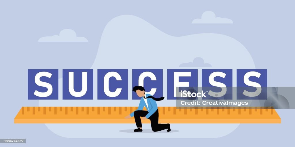 Businessman Measuring Success Word Using A Ruler Stock Illustration ... Businessman Measuring Success Word Using A Ruler Stock Illustration ...