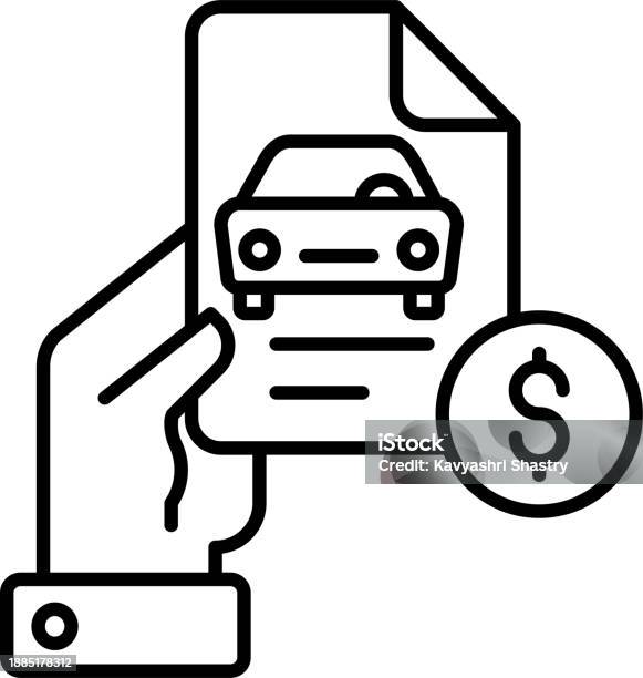 Icône Dillustration Vectorielle De Contour De Facture De Voiture ... Icône Dillustration Vectorielle De Contour De Facture De Voiture ...
