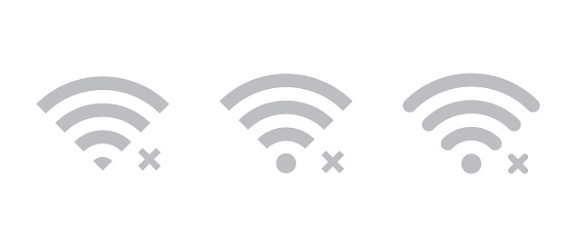 Déconnectez Lensemble Dicônes Wifi Vecteur De Symbole De Connexion Sans