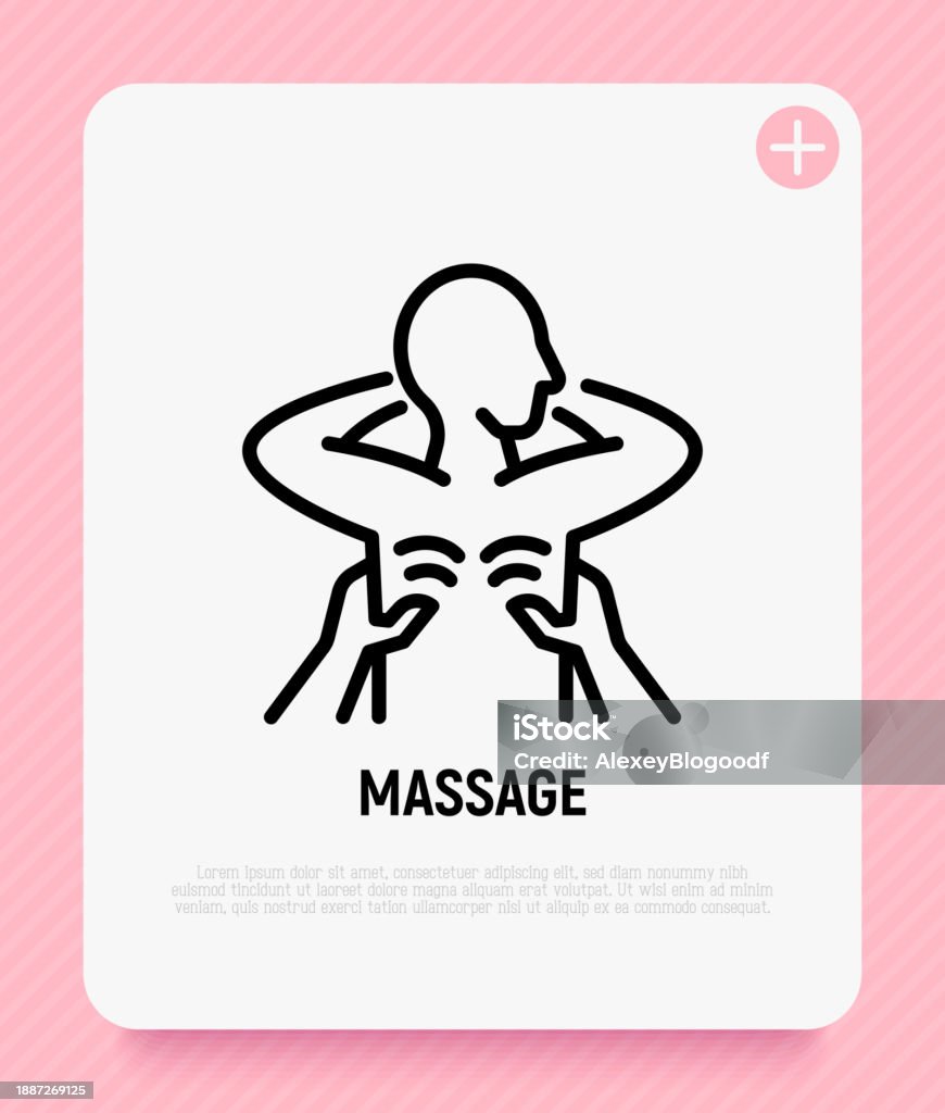 Massage Rehabilitation Treatment Physiotherapy Thin Line Icon Vector