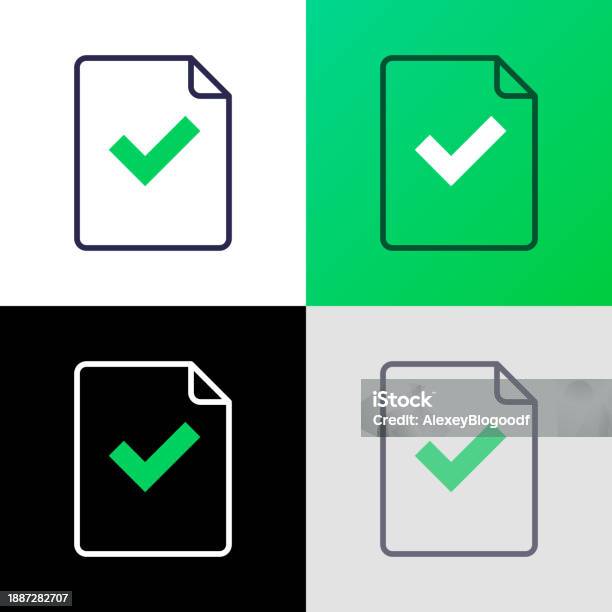 Ikon Baris Tipis Yang Disetujui Dokumen Lembar Kertas Dengan Tanda ... Ikon Baris Tipis Yang Disetujui Dokumen Lembar Kertas Dengan Tanda ...
