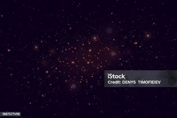 Space Background With Realistic Stardust And Shining Flares Stock