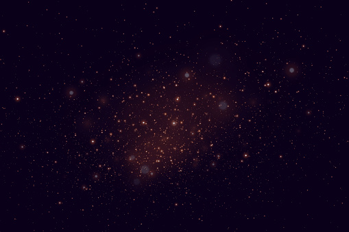 Space Background With Realistic Stardust And Shining Flares Stock