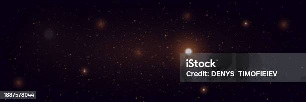 Space Background With Realistic Stardust And Shining Flares Stock