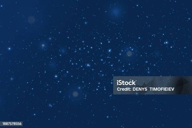 Space Background With Realistic Stardust And Shining Flares Stock
