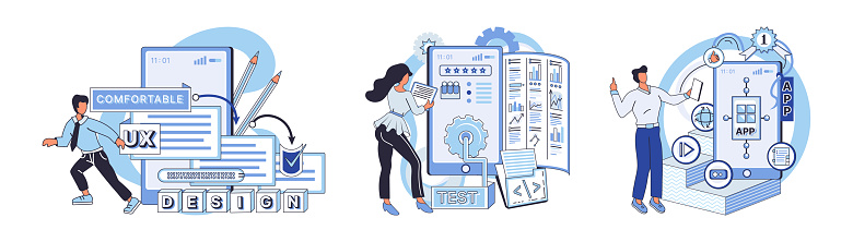 Application Testing Metaphor Vector Application Testing Refining Process For Welloiled Software