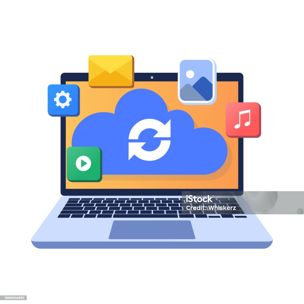 Cloud Computing And Database Service Synchronize Data Secure File Sharing Upload And Download