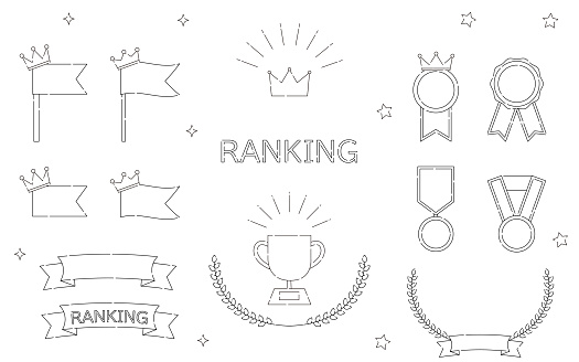 Jeu Dicônes De Classement De Dessin Au Trait Simple Pas De Texte