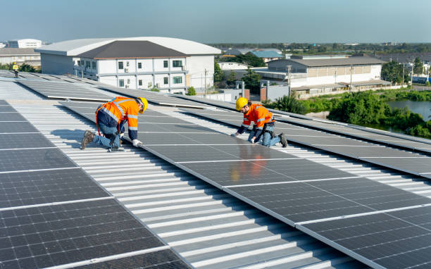 Free Stock Photo of Installing solar panels on commercial building ...