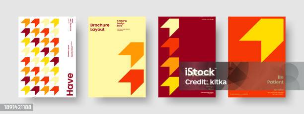 Tata Letak Laporan Abstrak Template Poster Geometris Desain Brosur