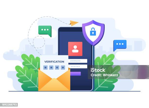 Twostep Verification Flat Illustration Vector Template Otp