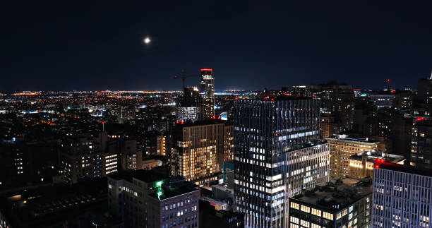 Free Stock Photo of Night Cityscape View From Buildings Roof | Download ...